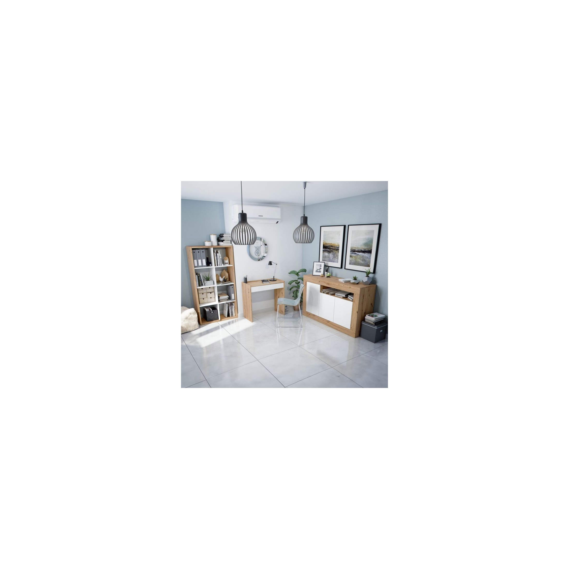 Pack Muebles de Oficina Roble y Blanco - Miroytengo.es